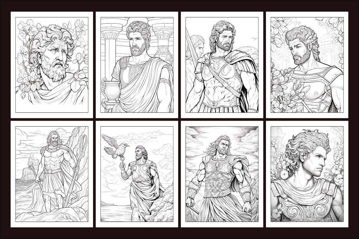 Greek Mythology Coloring Pages, an Object Graphic by protabsorkar11