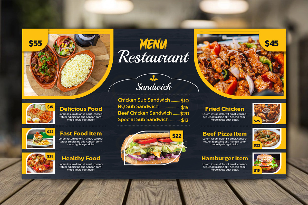 Digital Food Menu Design Template, a Stationery Template by MRI STUDIO