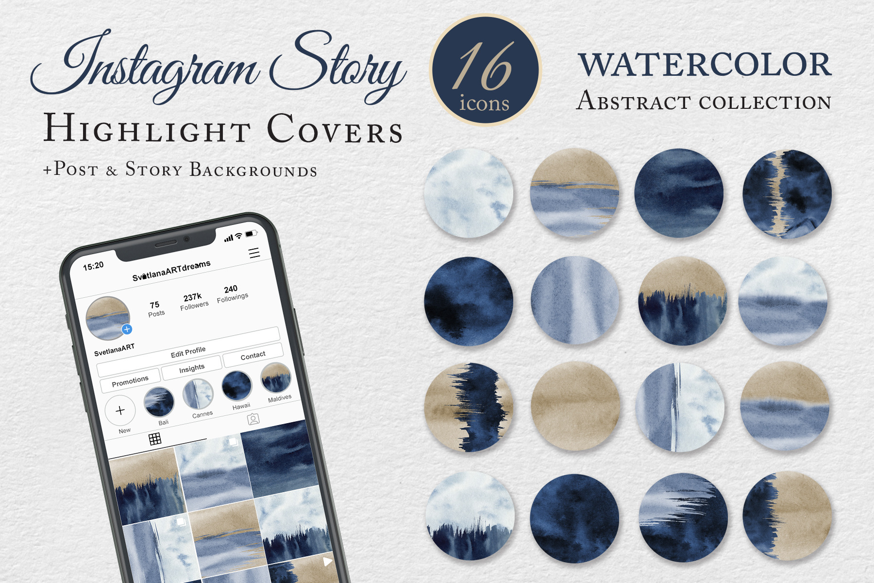 Instagram Story Highlight, a Social Media Template by svetlanaARTdreams