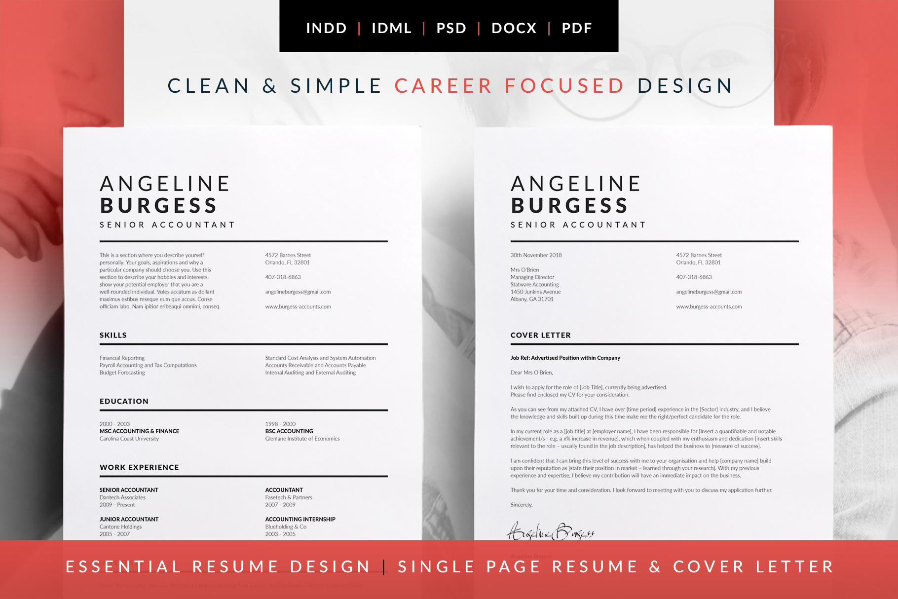 Essential Resume - Angeline, a Resume Template by bilmaw creative ...