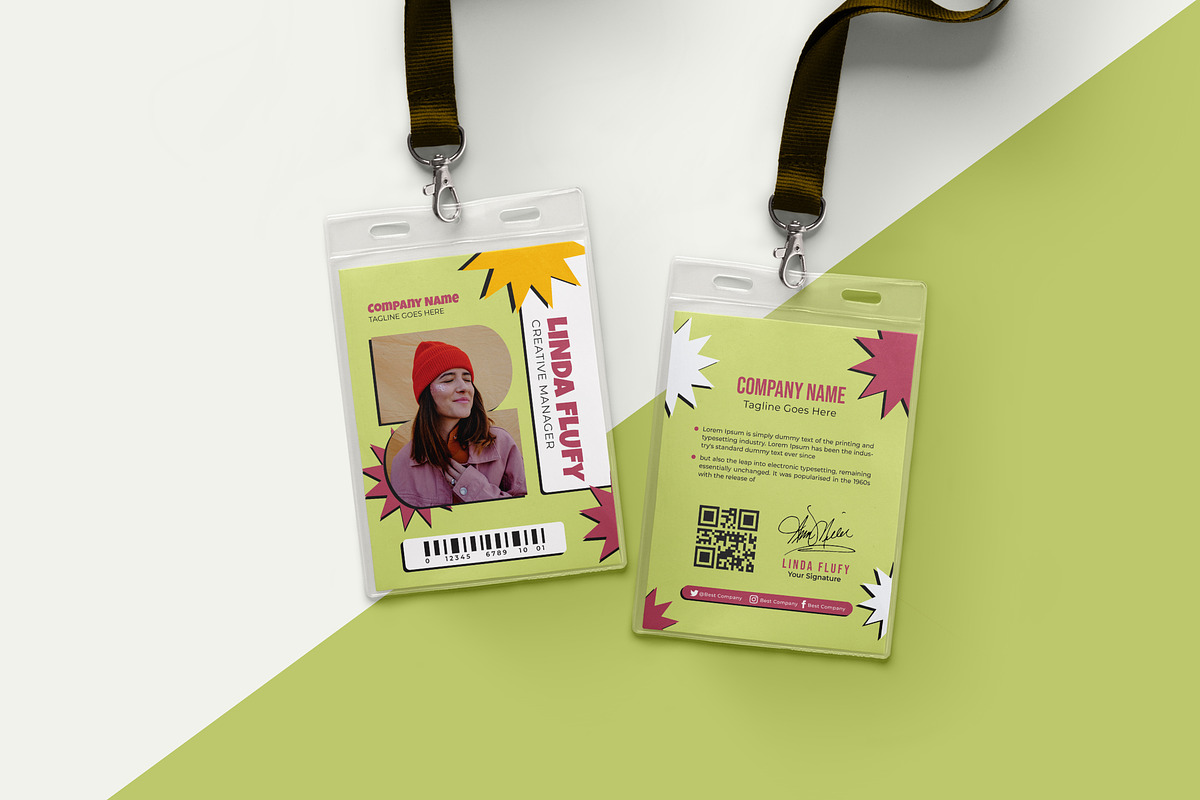 Groovy theme ID Card, a Card Template by Vibesteam