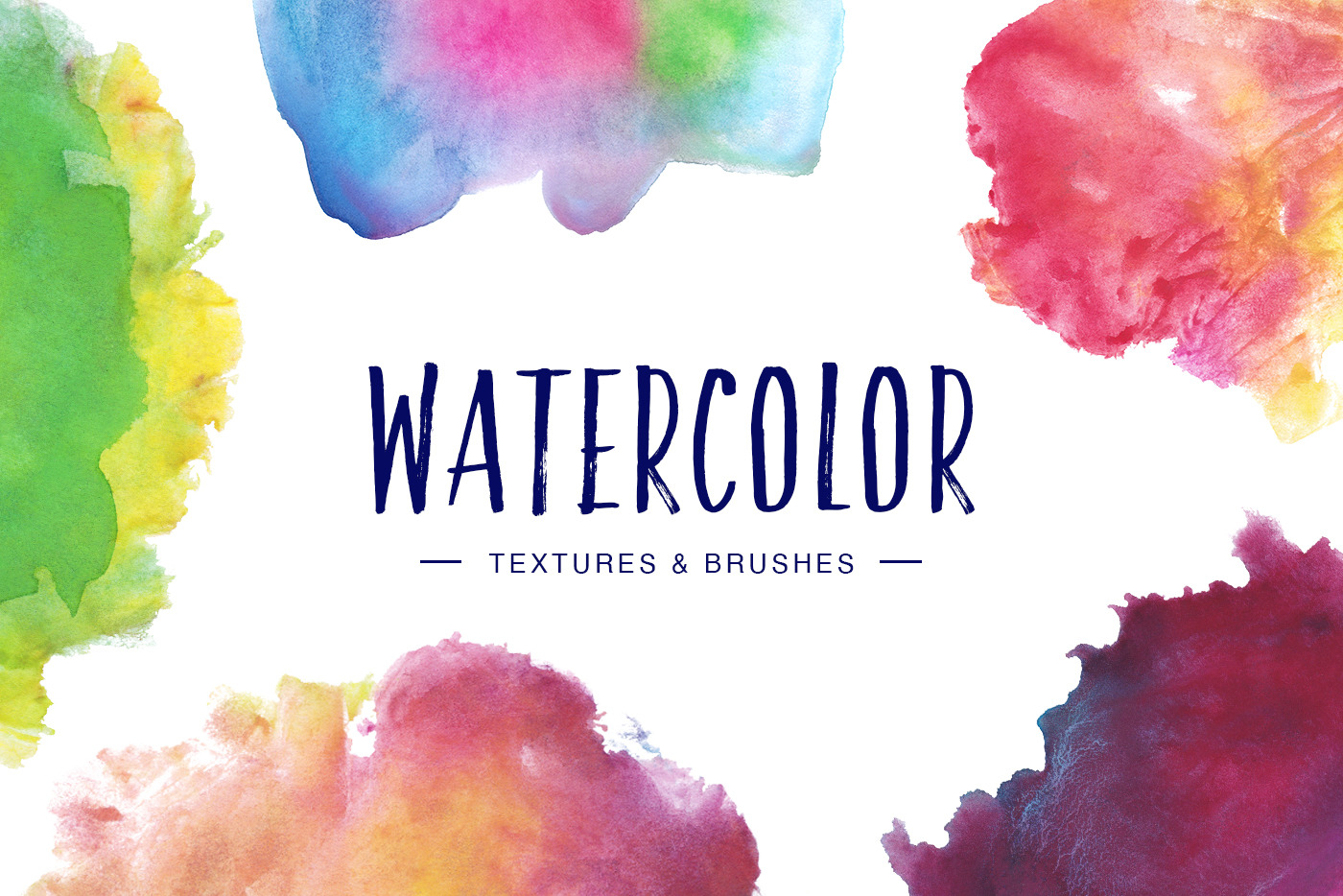 Watercolor Textures & Brushes, a Texture Graphic by P.F. Creative Lab