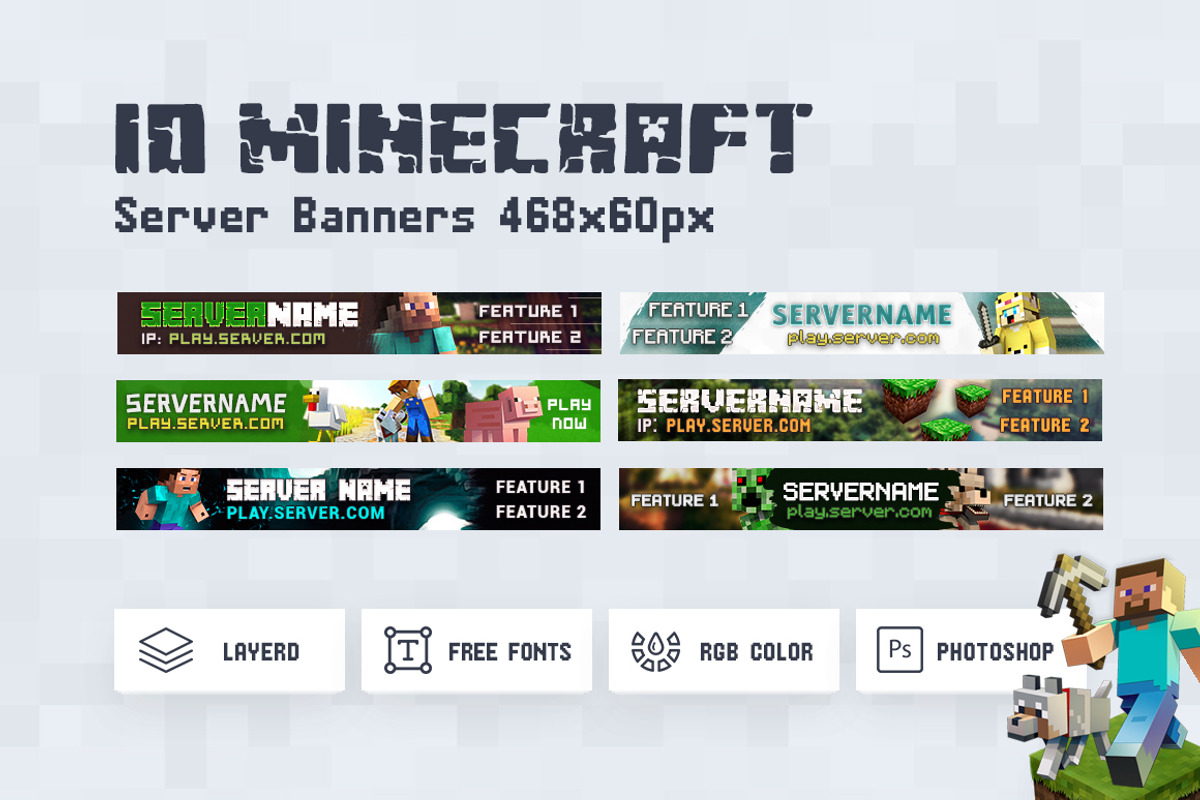 10 Minecraft Server Banners - 468x60, a Templates & Theme by ...