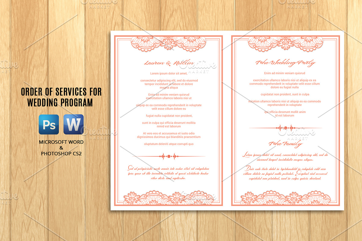 Microsoft word wedding program template | Beachweddingtips.com