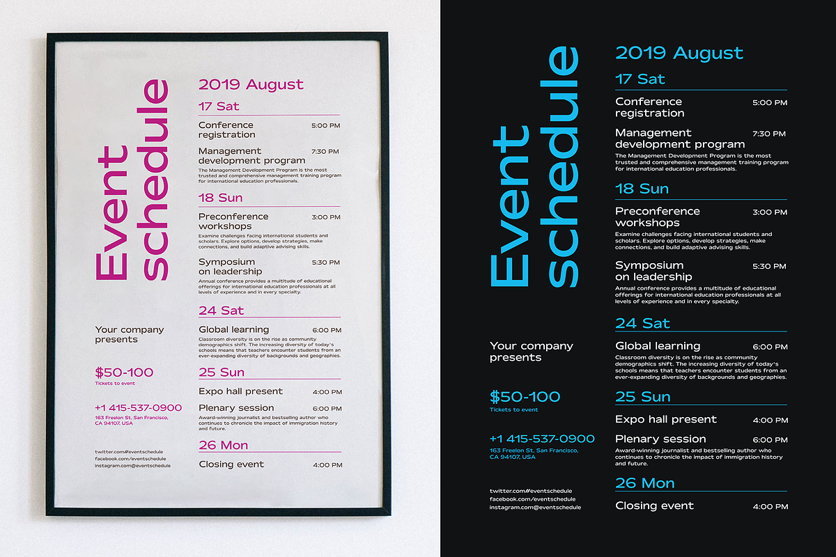 Schedule Event Program Poster, a Flyer Template by EDT.Graphics