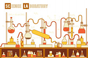 retro science laboratory vector, an Illustration by LineTale