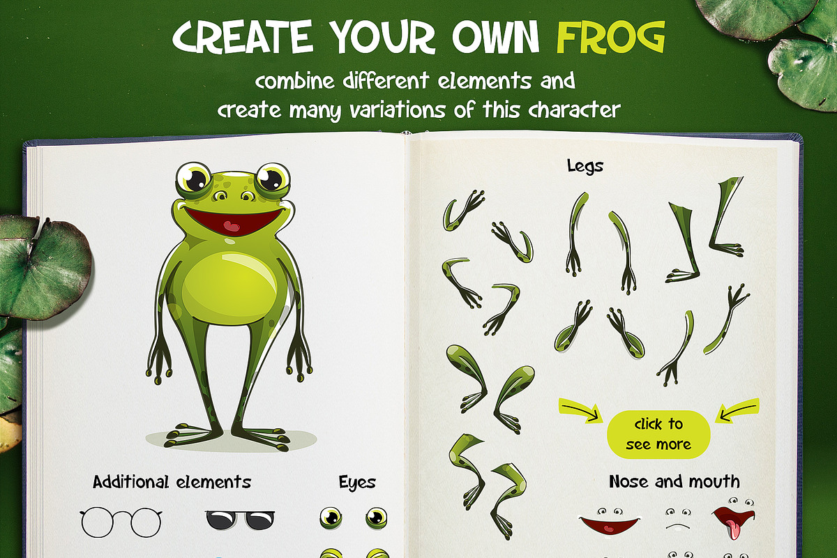 Frog character creator lettering