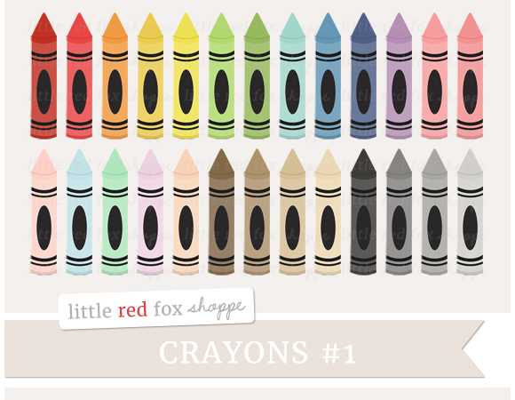 Crayon Digital Clipart Graphics, an Education Illustration by Little ...