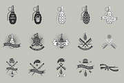 Military emblems set, an Object Graphic by valeri_si