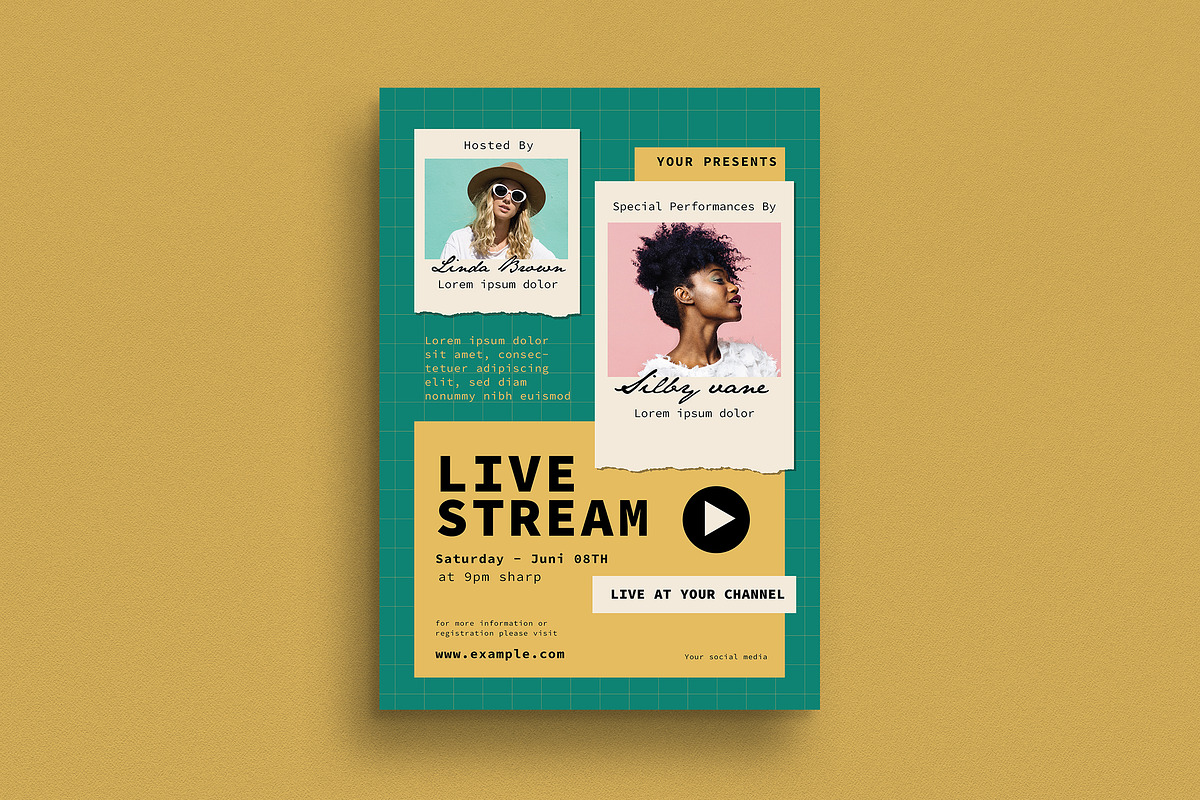 Live Stream Event Flyer Set, a Flyer Template by Guuver