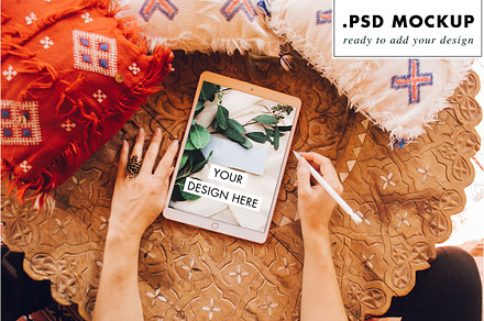 psd ipad mockup with rustic wood | Product Mockups ~ Creative Market