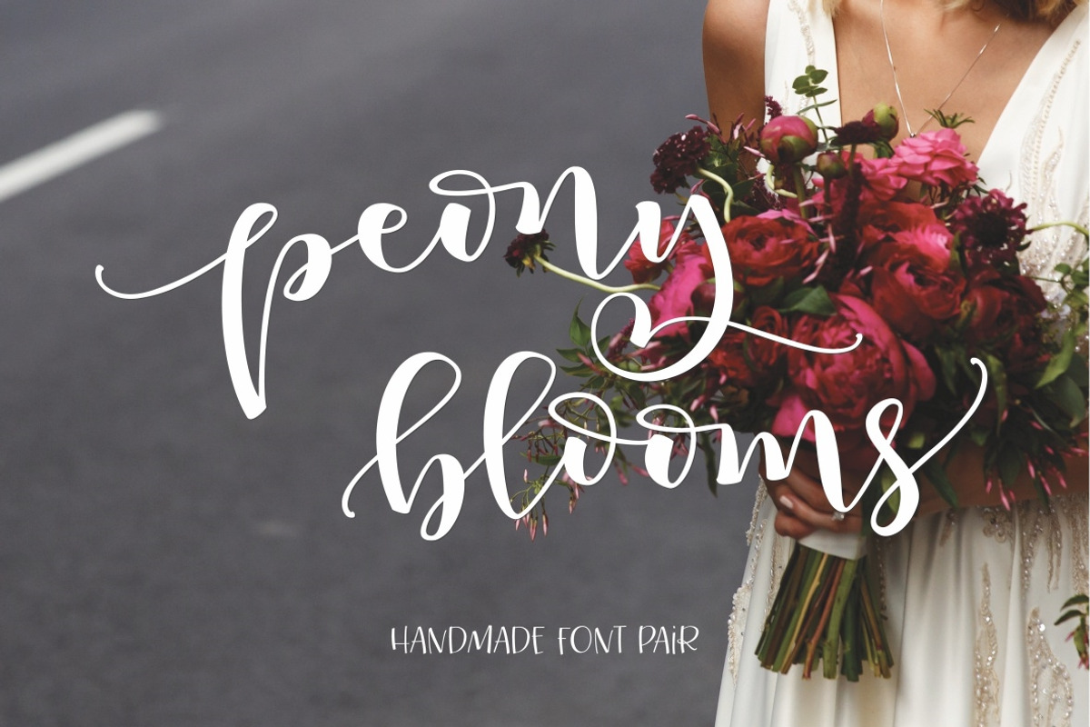 Peony Blooms Font Duo, a Script Font by Emily Spadoni