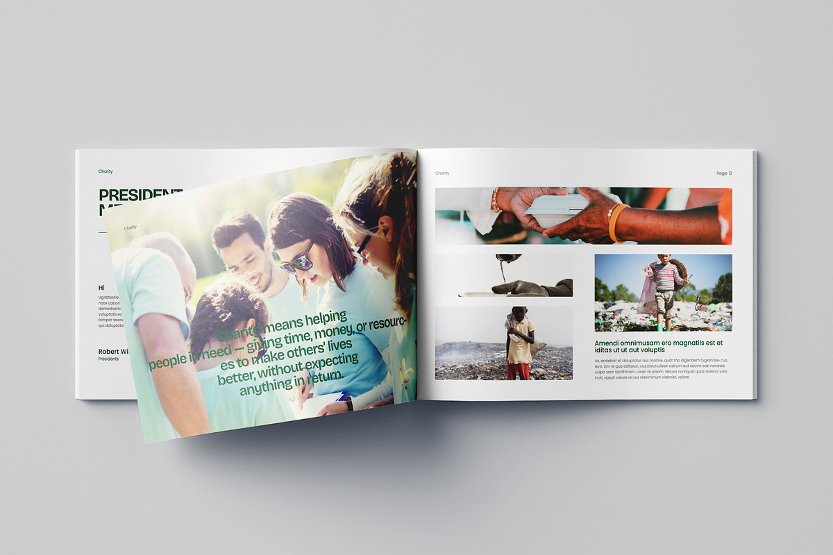 Charity Brochure Landscape | Canva, a Brochure Template by Pixelpick