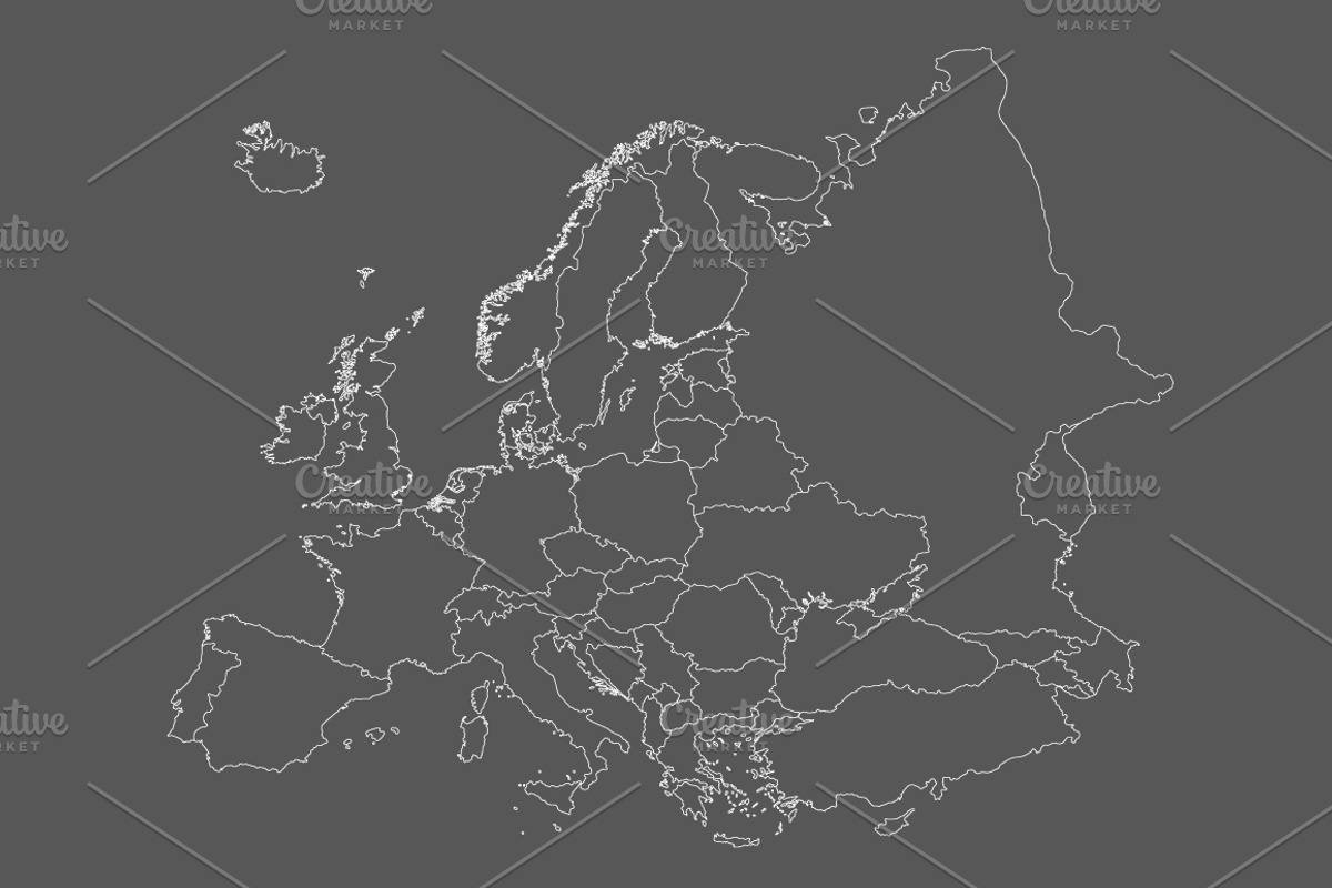 Europe Map Color Separated Country, an Education Illustration by ...