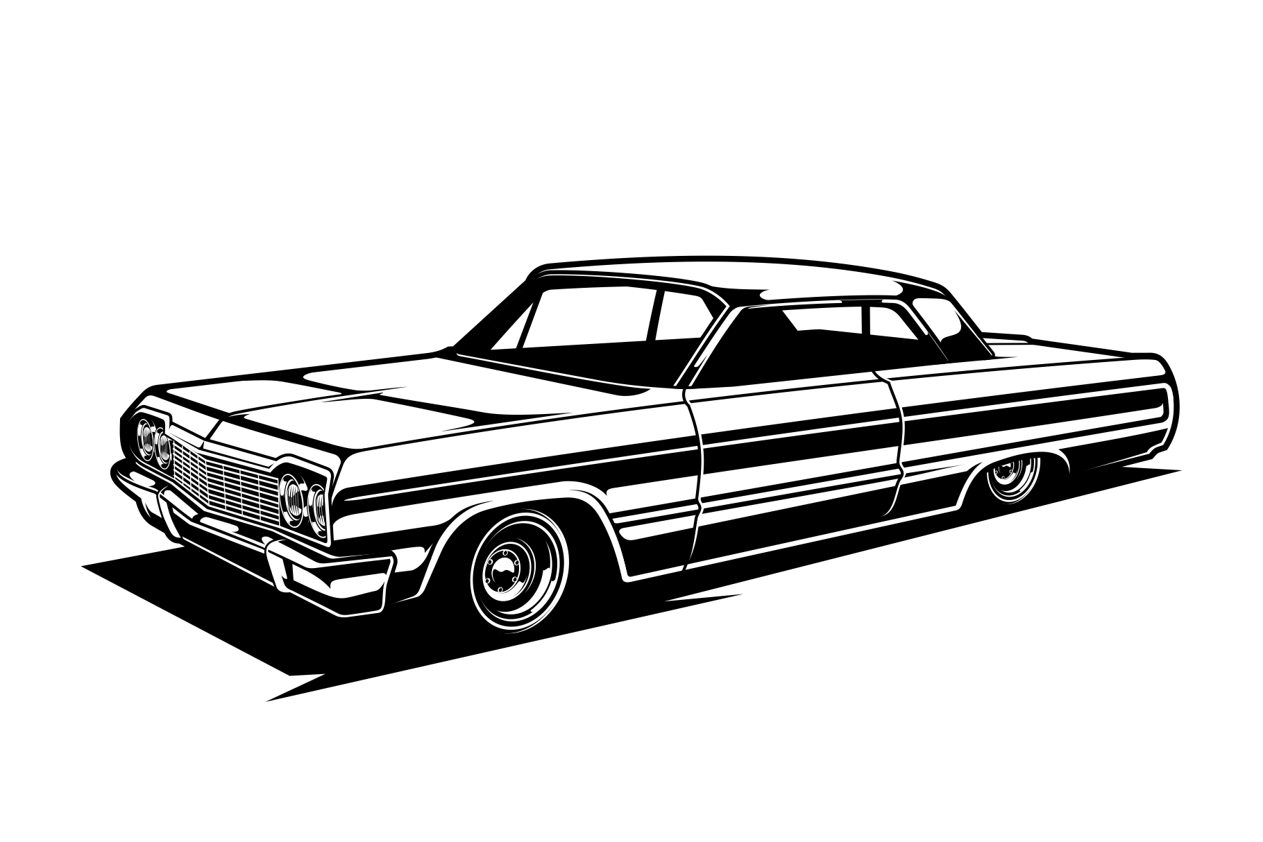 Lowrider classic vector illustration, a Transportation Illustration by ...