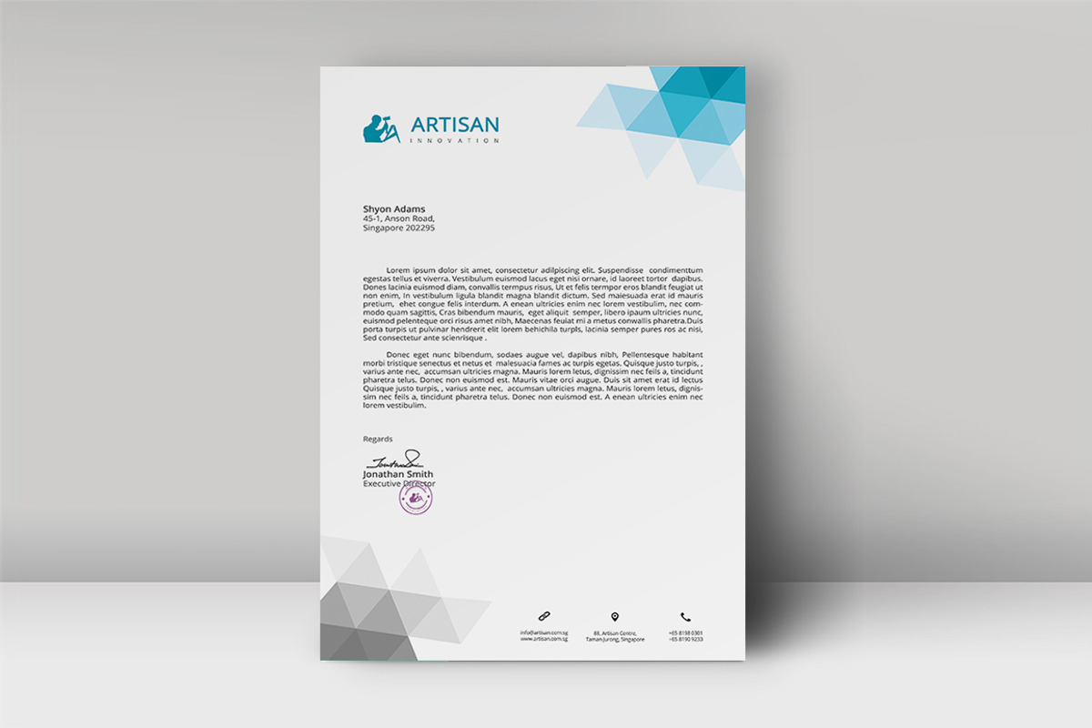 Letterhead Template, a Stationery Template by artisanHR | Creative Market