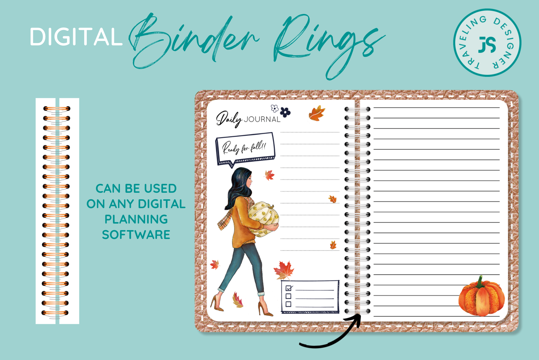 DIGITAL PLANNER NOTEBOOK BINDER RINGS | Creative Market