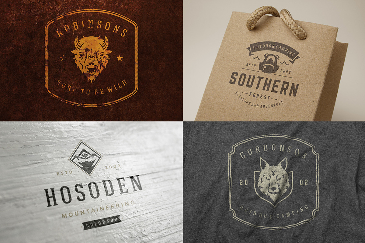 50 Outdoor logos and badges, a Branding & Logo Template by Vasya Kobelev