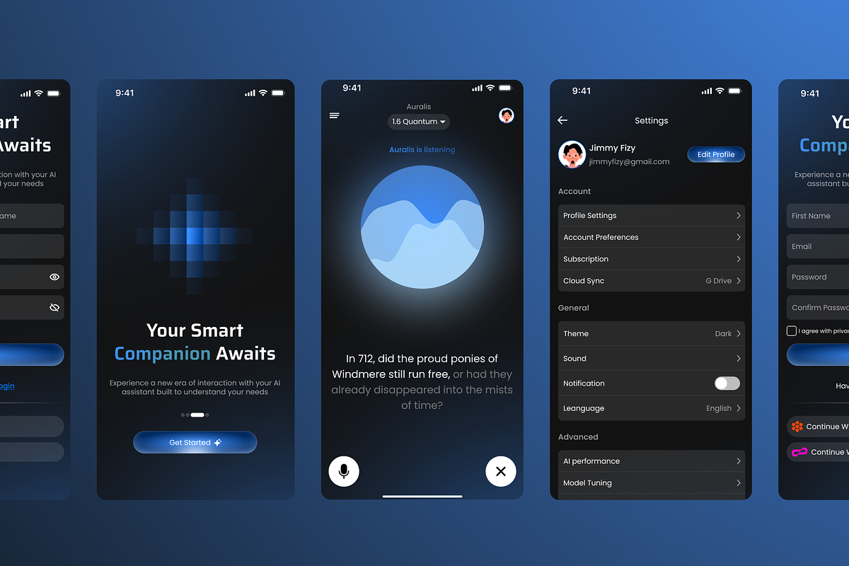 Auralis - Ai Chat Bot Mobile App, a Websites & App Template by SLAB! Design