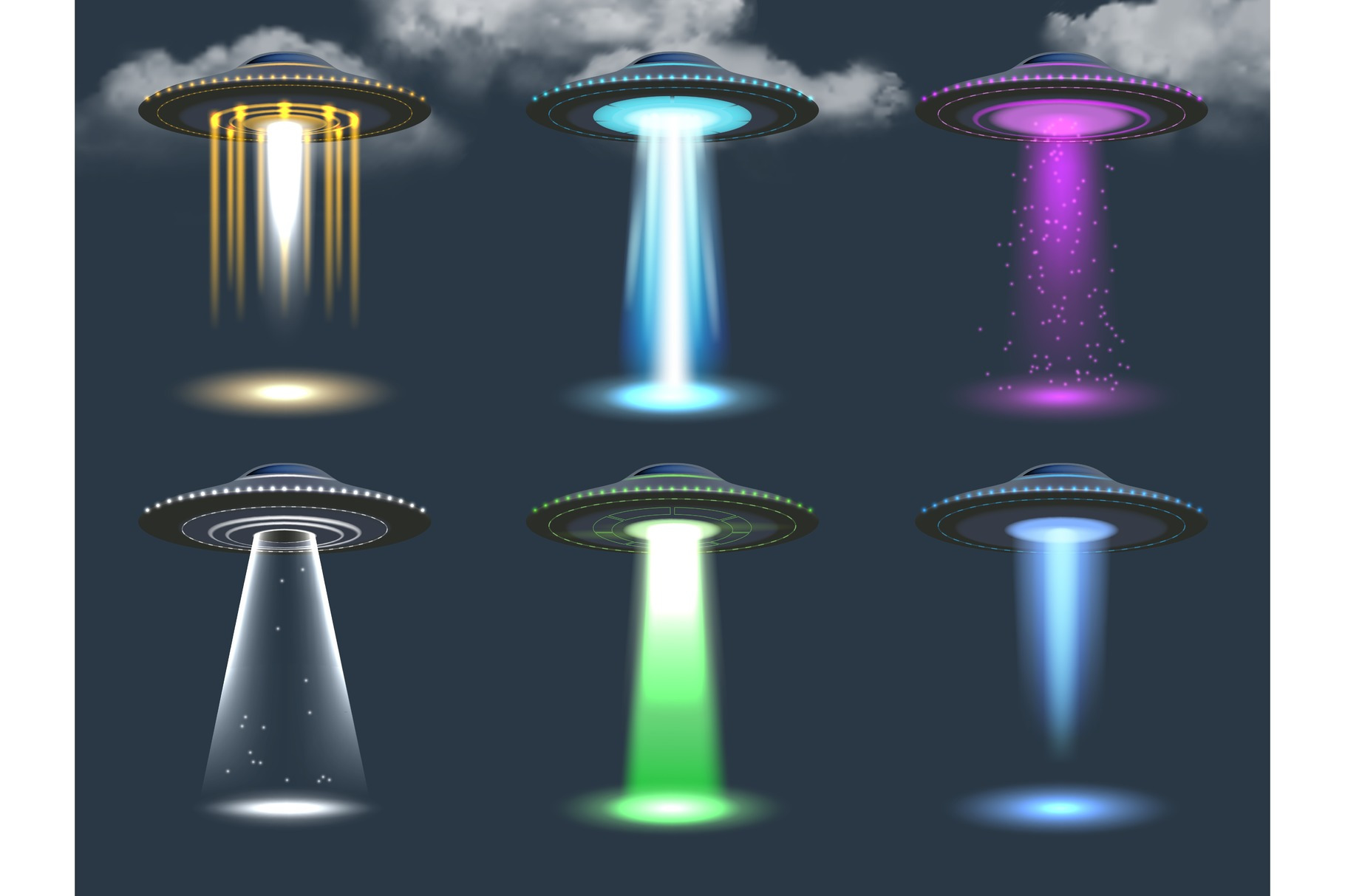 Ufo spotlight. Cosmic transport | Background Graphics ~ Creative Market