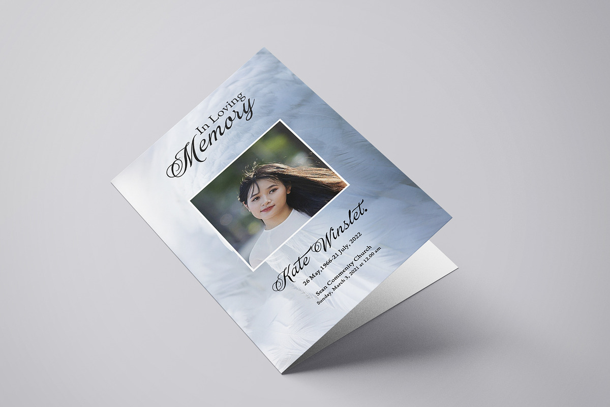 Heaven Dove Funeral Program Template, a Brochure Template by Template Shop