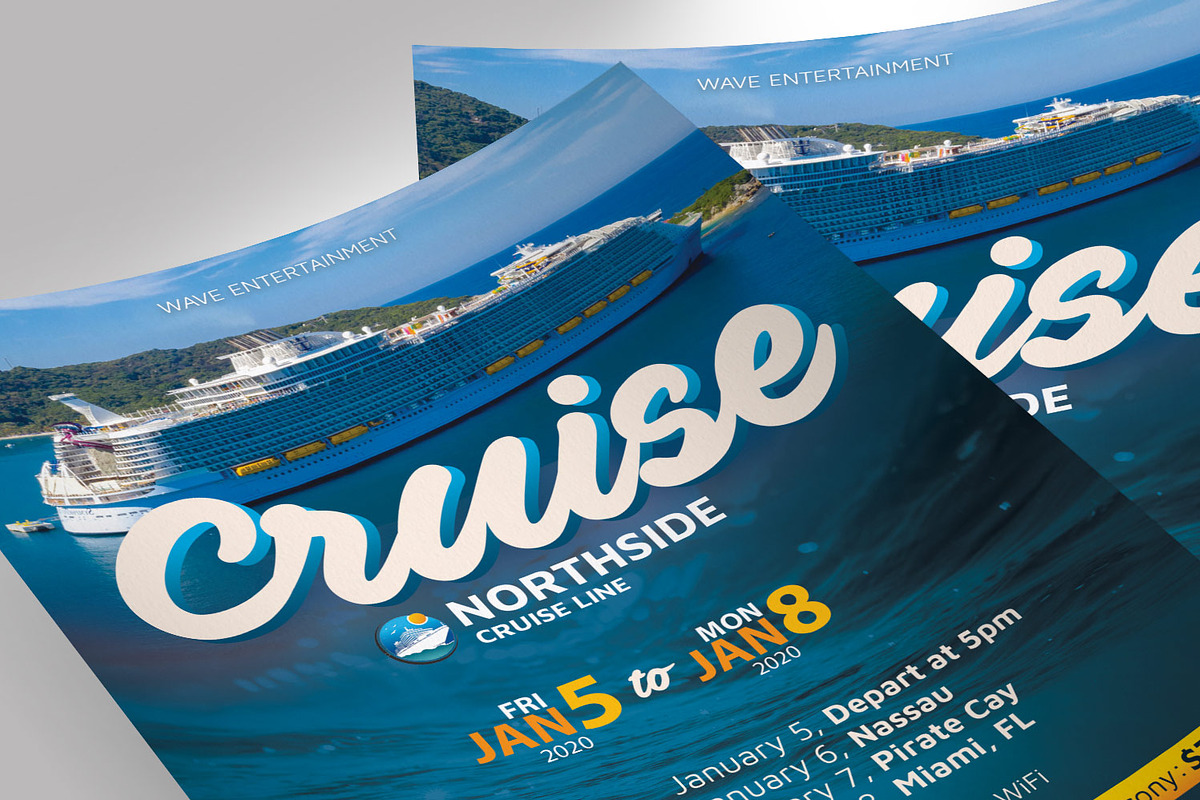 Cruise Flyer Photoshop Template, a Flyer Template by Godserv Designs