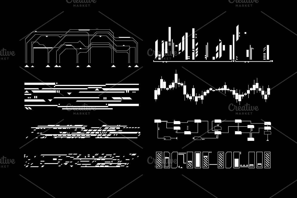 CyberPunk UI Set 2, a Technology Illustration by Olga Ryzychenko