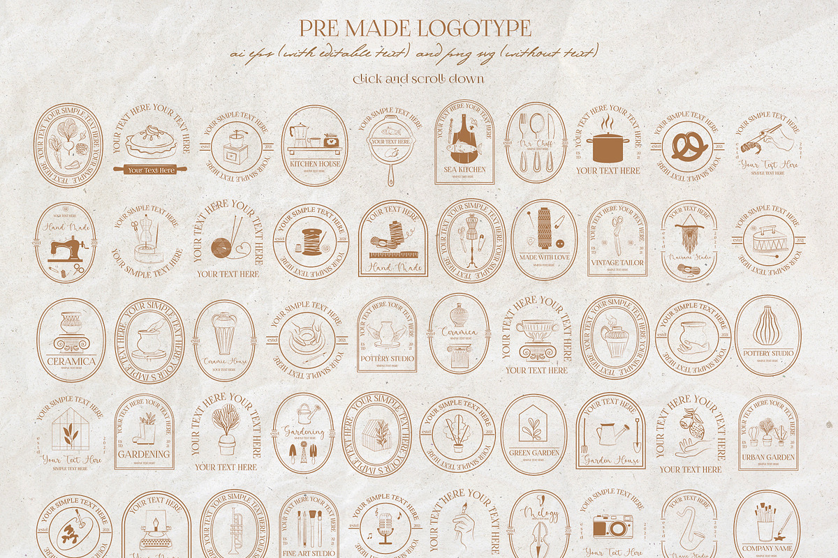 Hobbies Logotype collection