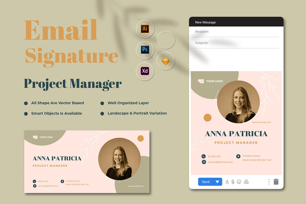 Project Manager Email Signature, an Email Template by Rahardi Creative ...