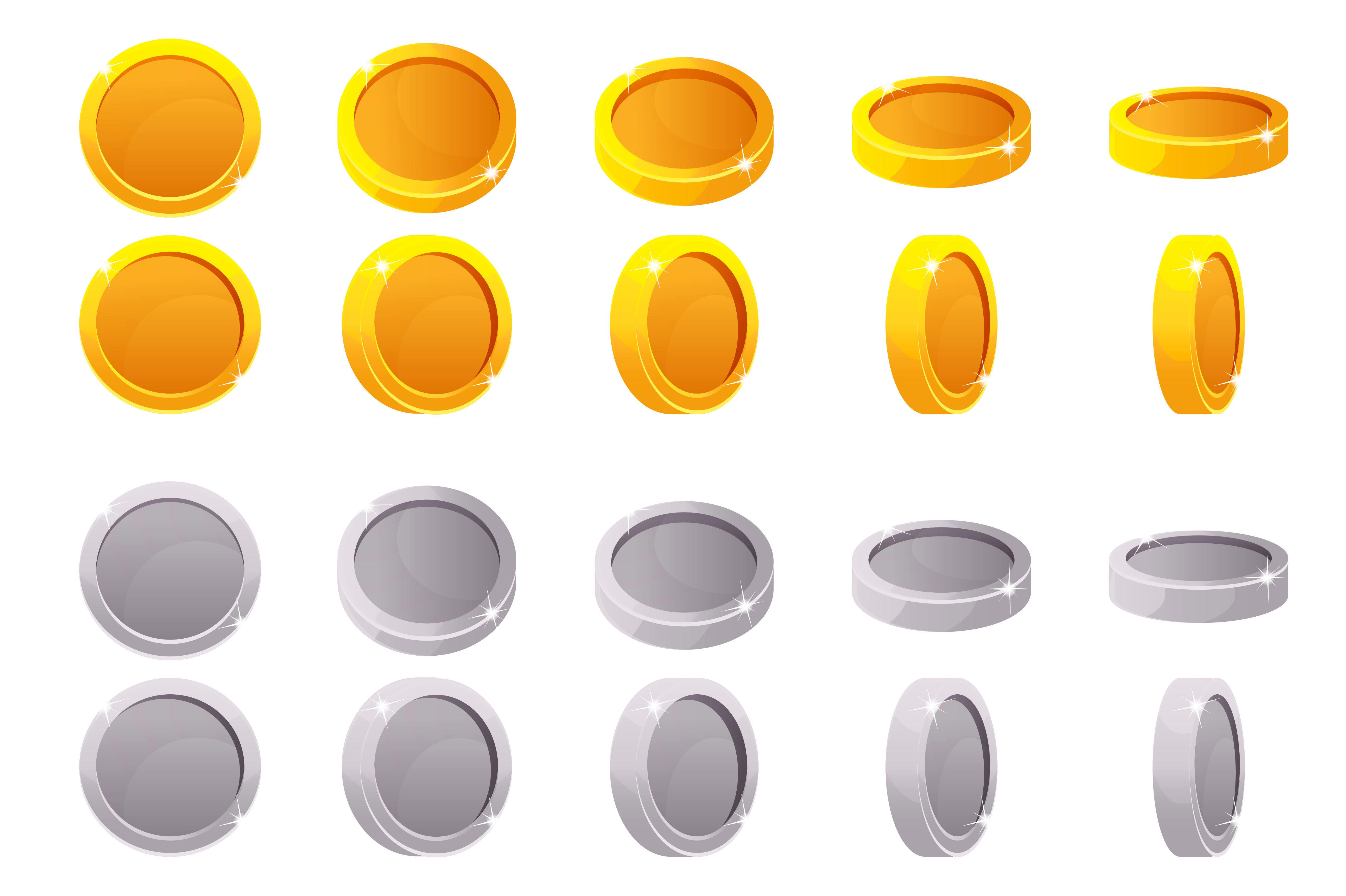 Set animation game rotation coins, a Graphic by BabySofja