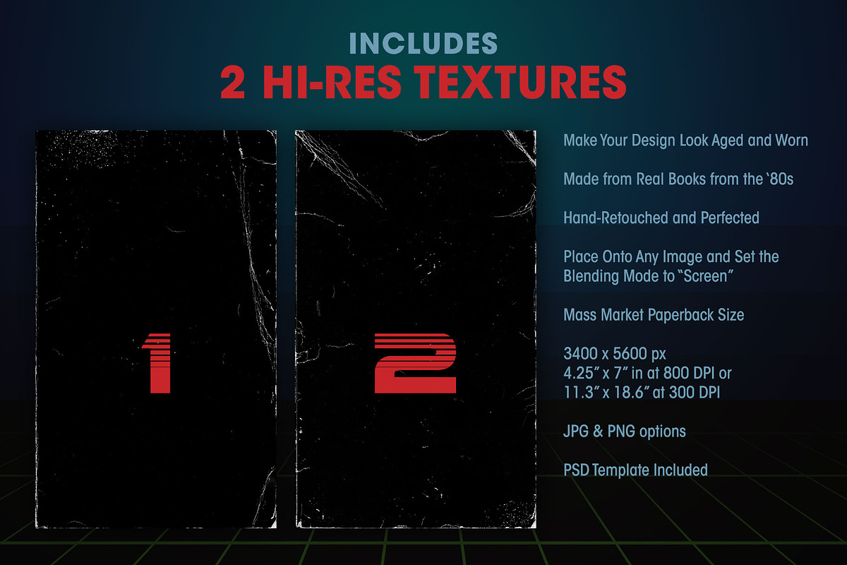 Worn 80s Paperback Book Textures, a Texture Graphic by Jeff Finley