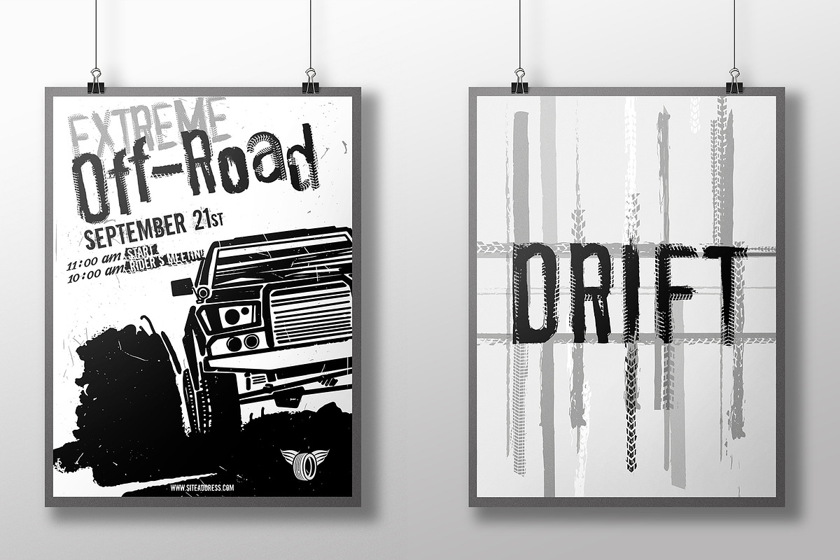 Grunge Tire Font, a Font by Annyart Design