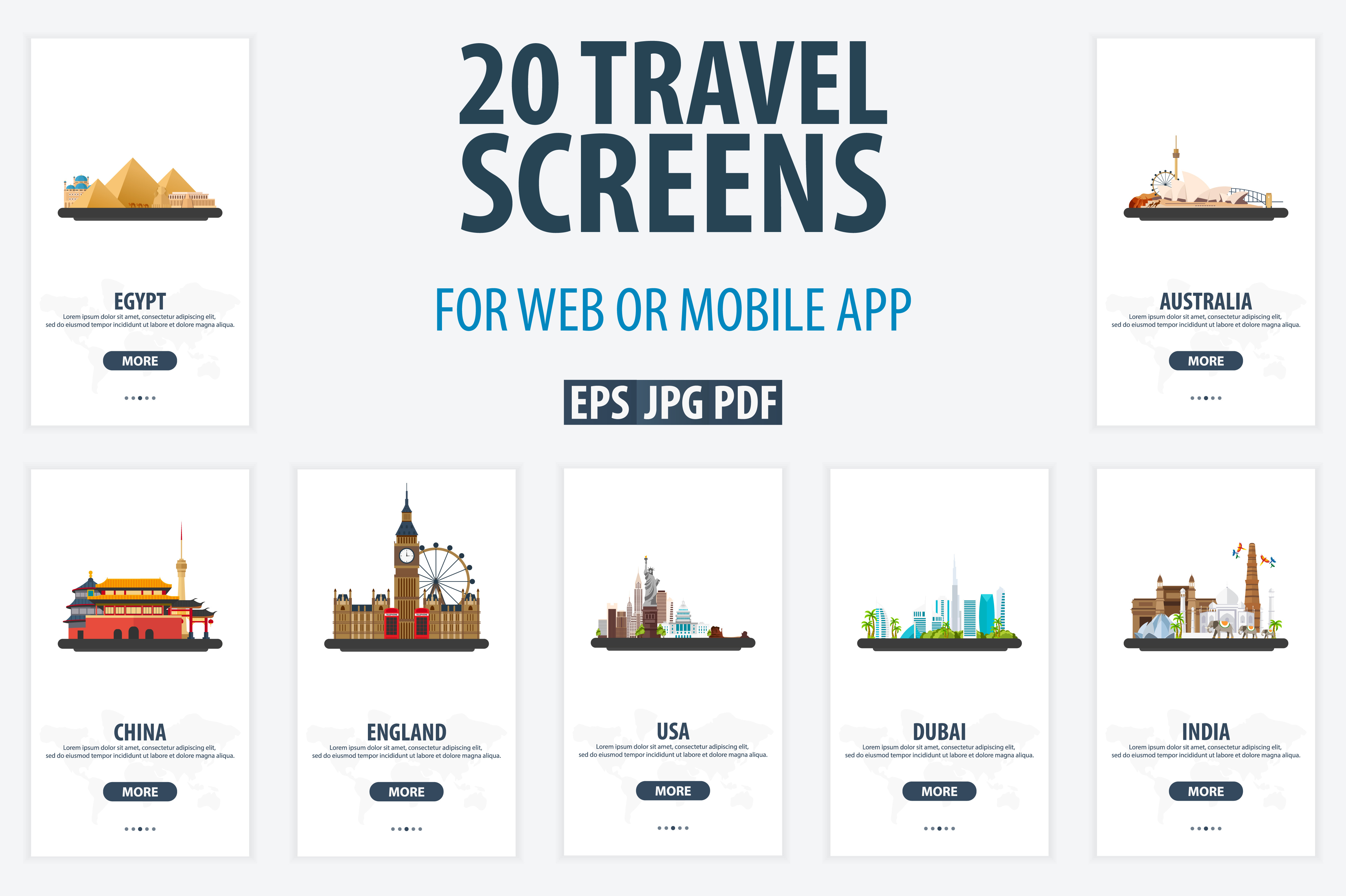 Travel UI/UX Screens | Templates & Themes ~ Creative Market