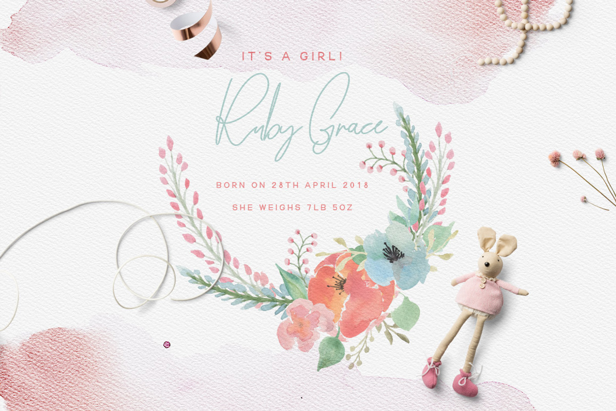 Spring Watercolor Clipart Set, an Illustration by Creativeqube Design