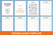 Editable Reading Planner Canva