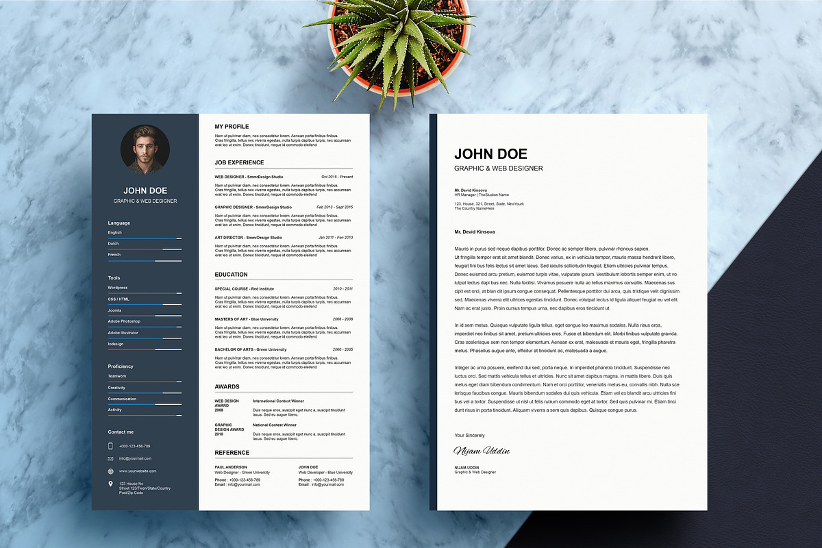 10 Resume & Cover-letter Bundle, a Resume Template by SmmrDesign