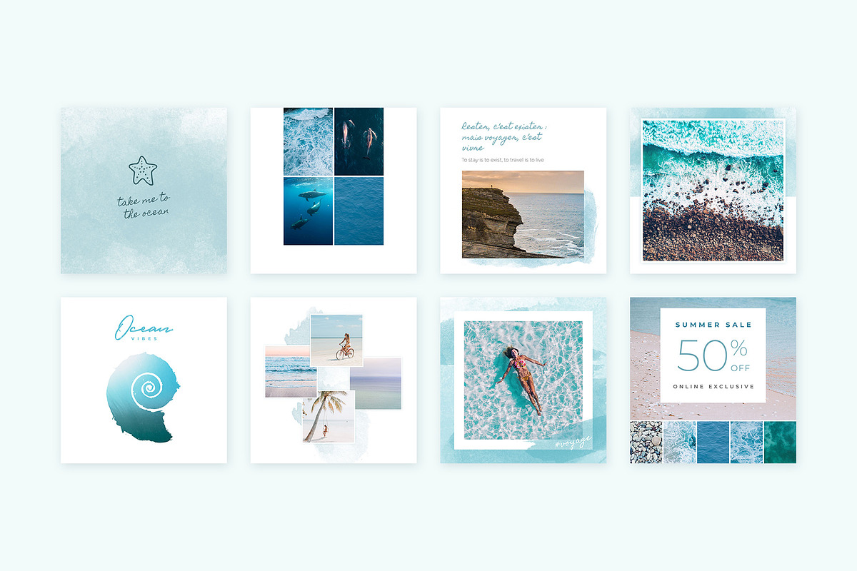 Instagram Posts Oceans | CANVA, a Social Media Template by Poego Social