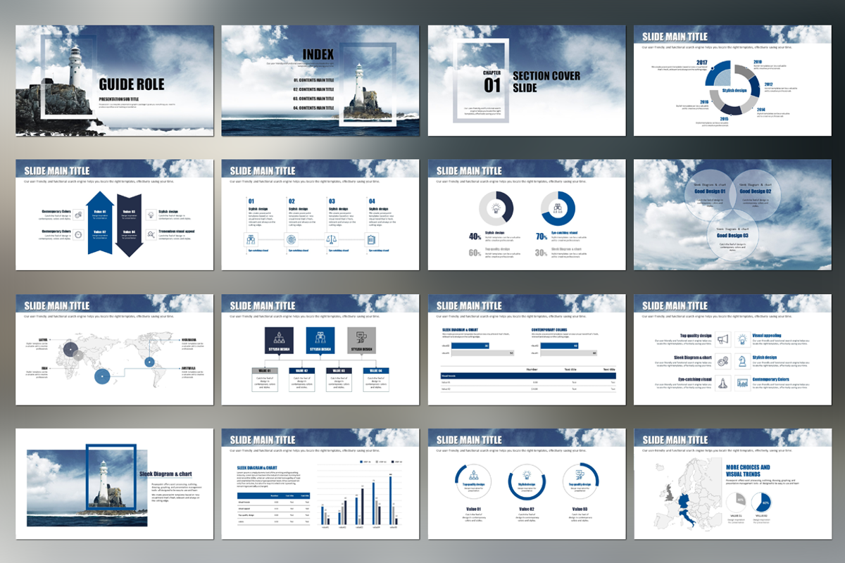 Lighthouse PowerPoint Template, a Presentation Template by GoodPello