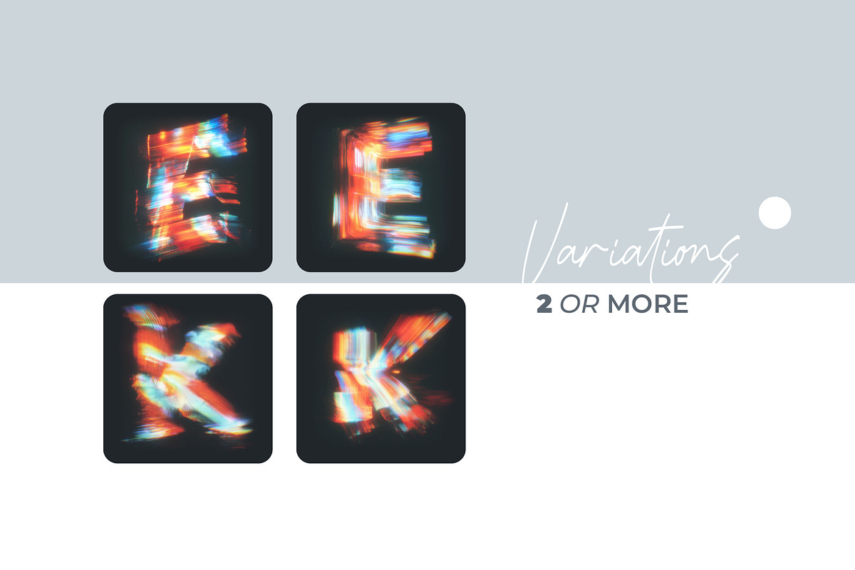 Optical Hologram Letters Overlays, a Symbol Font by PhotoSpirit