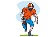Football Player Running, an Illustration by patrimonio