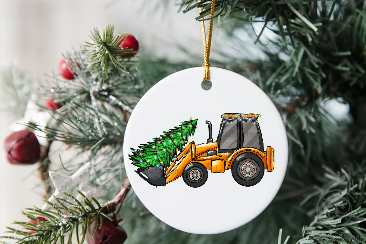 Christmas Tree On Backhoe Loader PNG | Creative Market