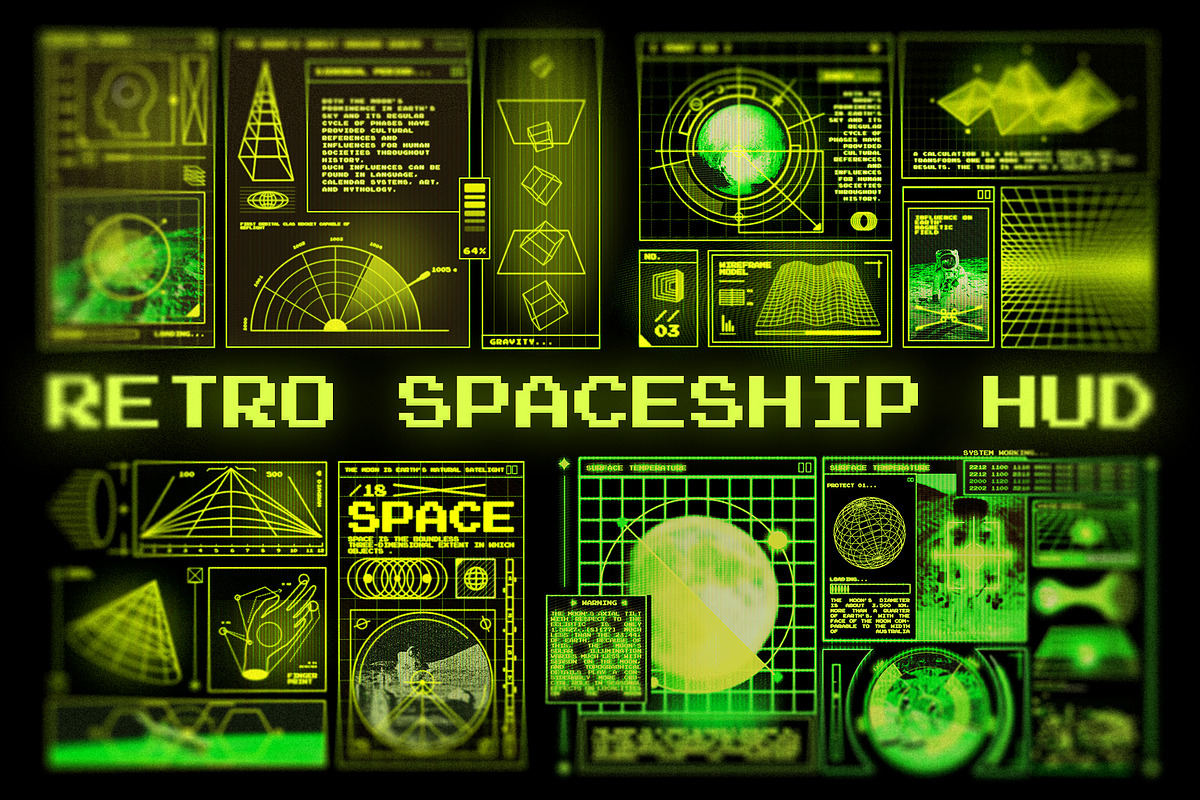 Retro Spaceship HUD, an Object Graphic by Pixflow