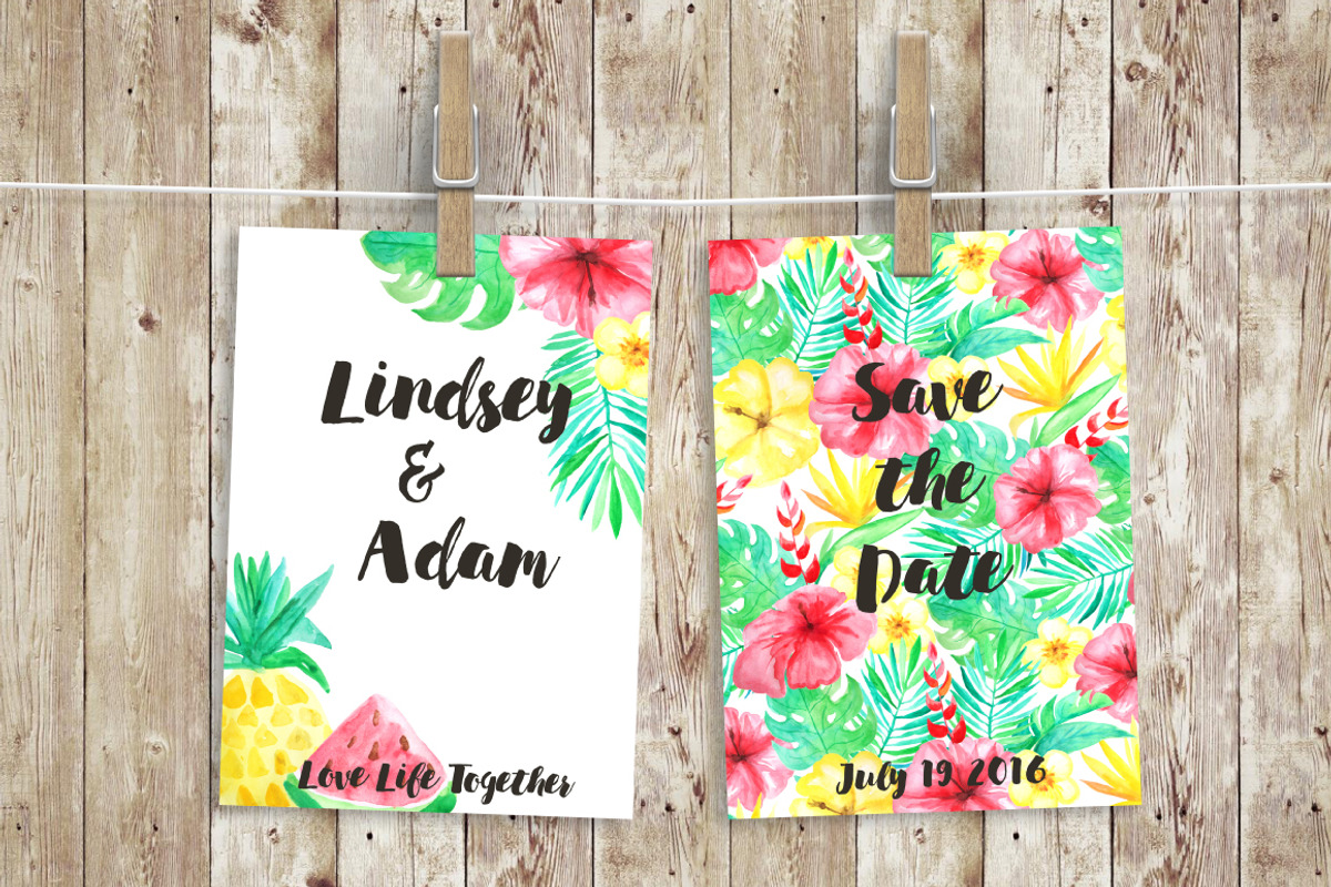 Tropical Card Templates Set, a Card Template by LarysaZabrotskaya