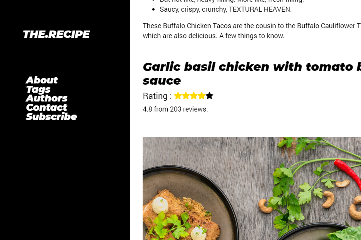 Recipe Food Blogging HTML5 Template, a HTML Template by ClassPixels