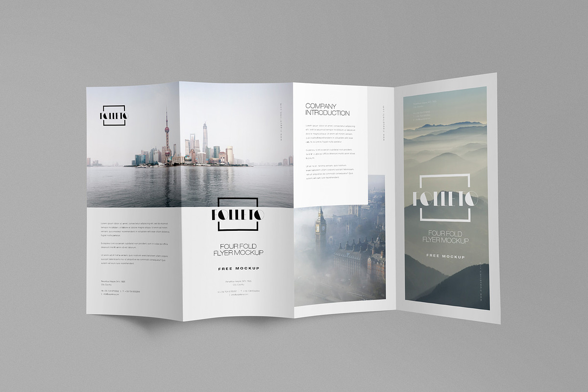 Quad Fold Brochure Mockups, a Flyer Template by ZippyPixels