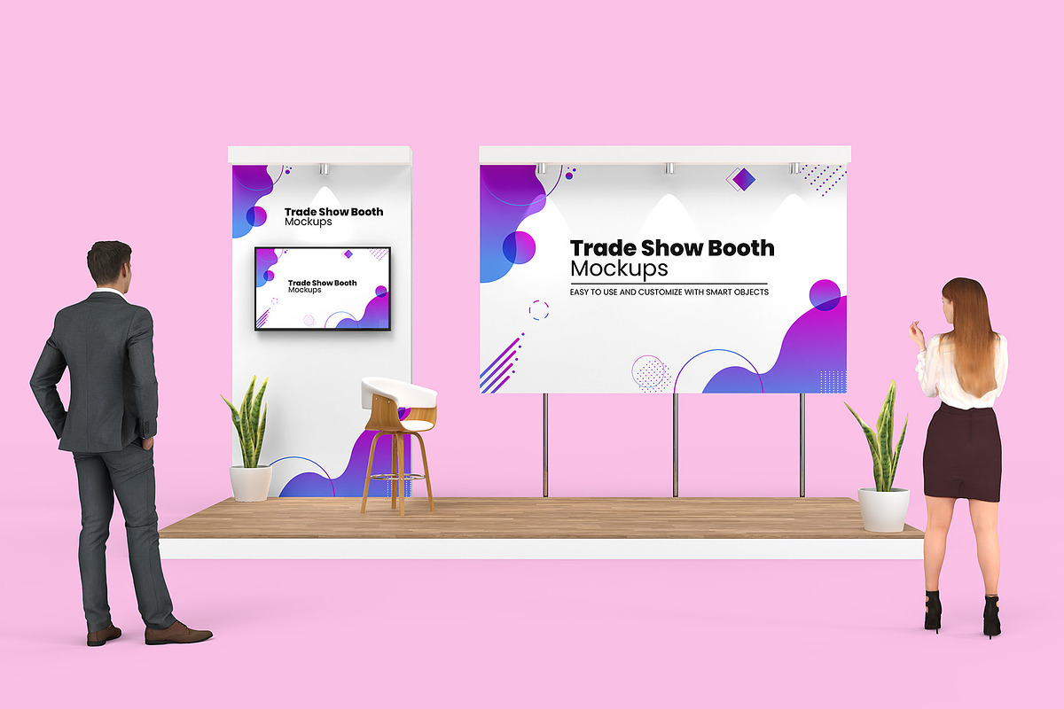 Trade Show Booth Displays Mockup, an Advertising Mockup by Illusiongraphic