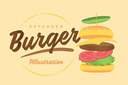 Expanded Burger Illustration, a Food Illustration by Rachel Spoon Design
