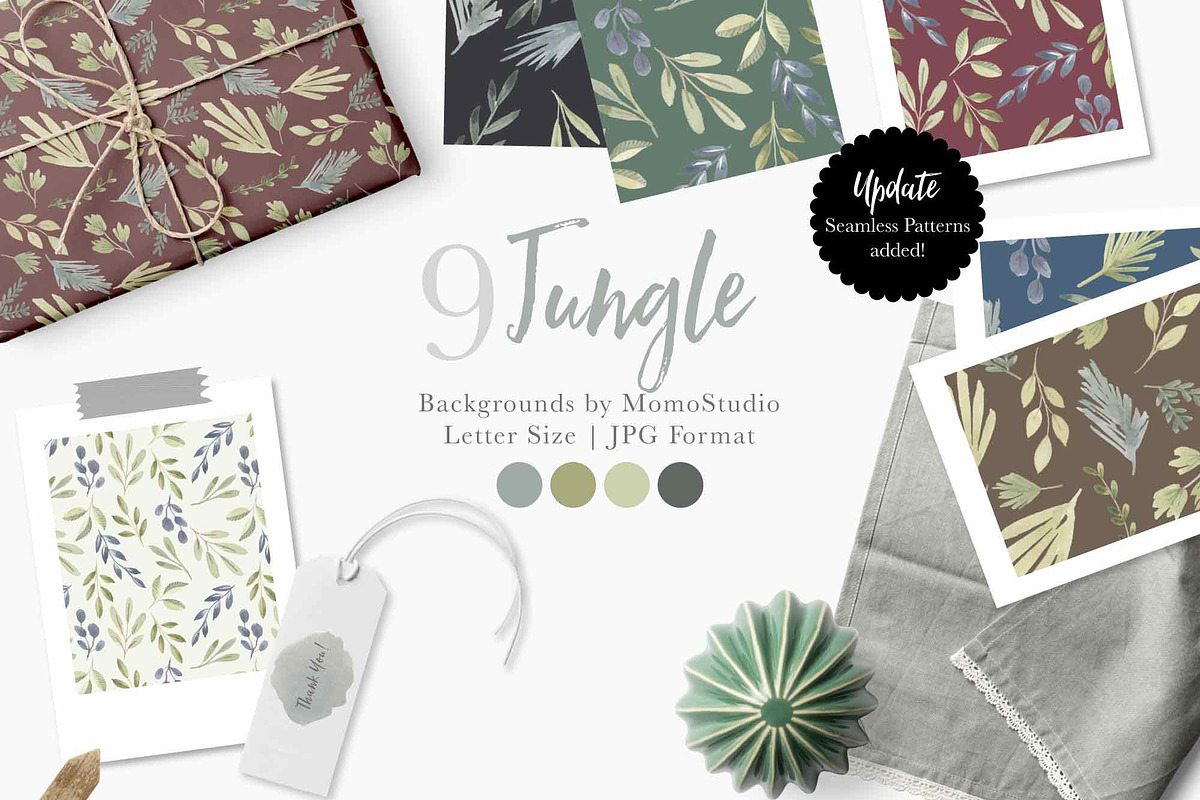 Jungle Watercolor Botanicals | Creative Market