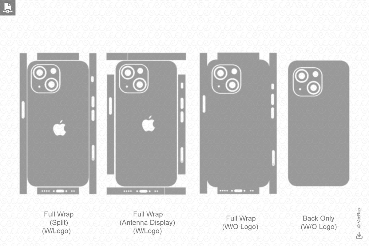 iPhone 13 Mini Skin Template Vector, an Illustration by VecRas ...