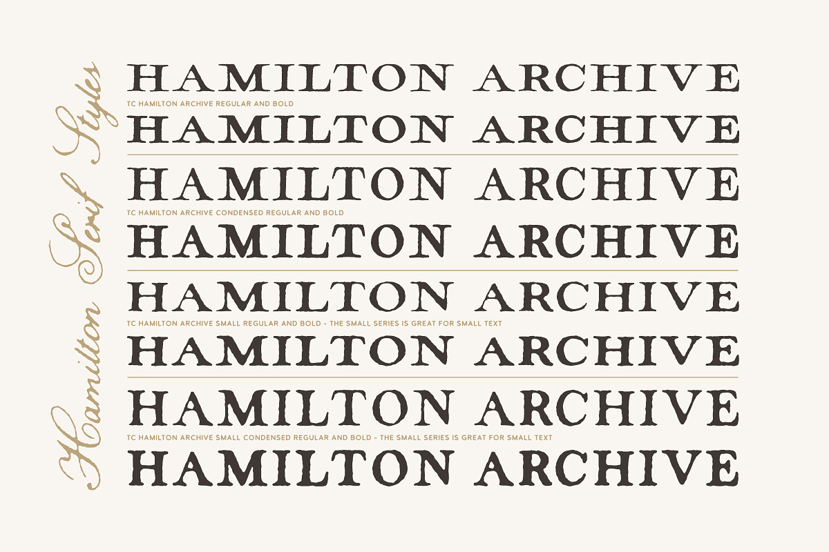 The Hamilton Archive Font Collection, a Handwritten Font by Tom Chalky